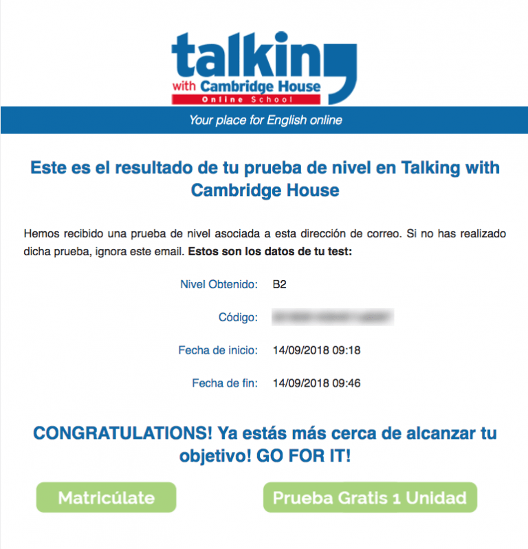 Prueba de inglés Online Gratis - Talking with Cambridge